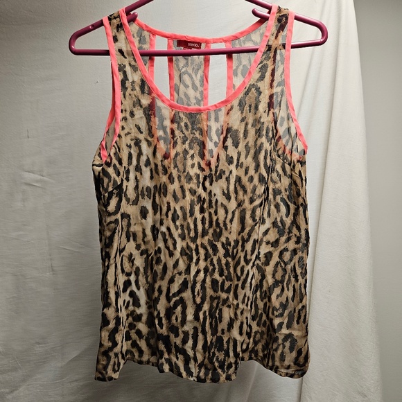 BONGO | Tops | 3for25 Neon Pink Cheetah Tank Top Bongo Small Sheer ...